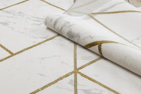 Dywany Łuszczów, Kusový koberec Emerald geometric 1012 cream and gold, 140x190, bílá, kancelář