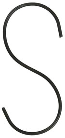 IB LAURSEN Kovový háček S-hook Dark Grey 10 cm, šedá barva, černá barva, kov