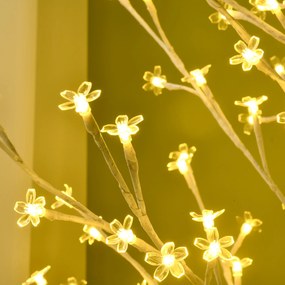 HOMCOM LED třešeň se 180 LED diodami 180 cm umělý stromek s osvětlením 3 úrovně jasu pro slavnostní vánoční výzdobu | Aosom.de