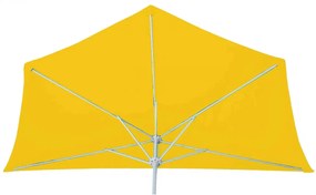 Slunečník půlkruh Parla - polyester/hliník - 270cm žlutý se stojanem