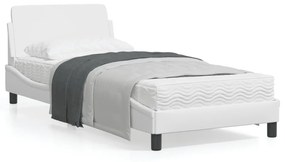 Rám postele s čelem bílý 90x190 cm umělá kůže,  373099