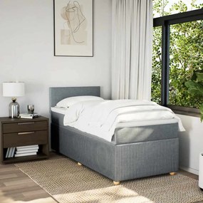 Box spring postel s matrací světle šedý 100 x 200 cm textil 3289660