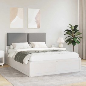 Rám postele s čalouněným čelem s čelo Světle šedá 140 x 200 cm 3398128
