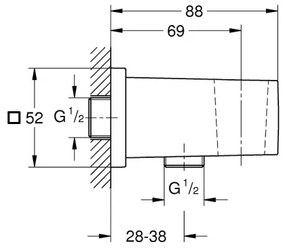 GROHE 26370000 - Nástěnné kolínko EUPHORIA CUBE DN 15 lesklý chrom