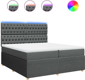 Box spring postel s matrací tmavě šedá 200x200 cm textil 3294471