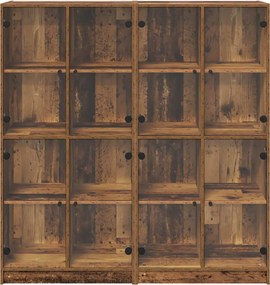 Vysoký bufet 2 ks Staré dřevo 68 x 37 x 142 cm Kompozitní dřevo 3402644
