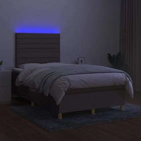 Box spring postel s matrací a LED taupe 120 x 200 cm textil 3135505