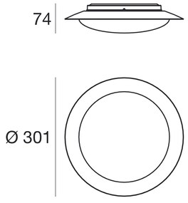 Linea Light 8270 Crew_1, stropní svítidlo s bílým límcem, 12W LED 3000K, prům. 30cm