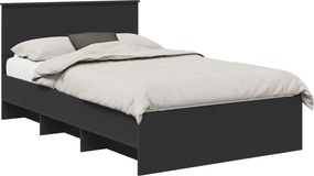 Rám postele s čelo Černá 120 x 123 cm Kompozitní dřevo 3408866