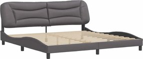 Rám postele bez matrace Hvar šedý 200x200 cm umělá kůže 3208026
