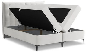 Světle šedá boxspring postel s úložným prostorem 160x200 cm Mikana – Makamii
