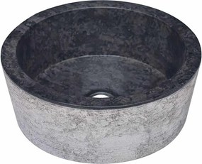 Umyvadlo černé Ø 40 x 15 cm mramor 149178