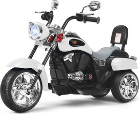Costway Motocyklový motocykl napájený baterií ve stylu chopper bílá +, černobílý