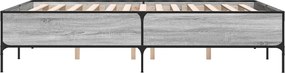 Rám postele šedý sonoma 135 x 190 cm kompozitní dřevo a kov 3279815