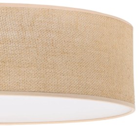 Stropní svítidlo Juta, 1x jutové stínítko, (bílé plexisklo), (fi 50cm)