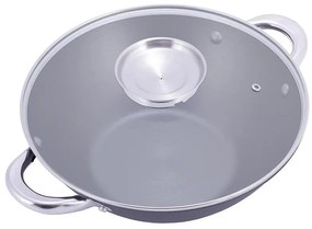 Pánev-wok litinová 28*9.5cm+poklička 4806mr
