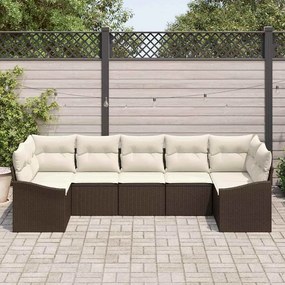 Set pohovek 7 ks Hnědá polyratan 3346868