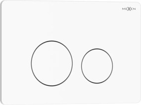 Mexen Tex 06, splachovací tlačítko z nerezavějící oceli, bílá lesklá, 6106-01