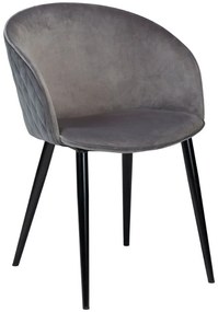 ​​​​​Dan-Form Šedá sametová jídelní židle DAN-FORM Dual