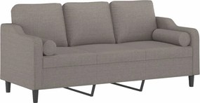3místná pohovka s polštáři taupe 180 cm textil 3200860