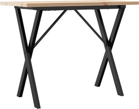 Jídelní stůl s X rámem 100 x 50 x 75,5 cm borové dřevo a ocel 3282763