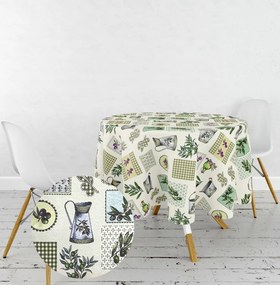 Ervi Gobelínový ubrus na stůl kulatý - Provensálská olivka zelené