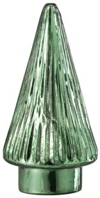 Zelený svítící skleněný stromek Tree Led - Ø 10*19cm