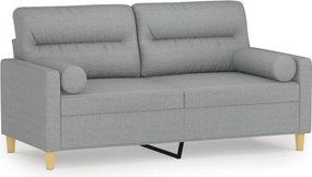 2místná pohovka s polštáři světle šedá 140 cm textil 3200821