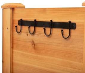 Vyvýšený záhonový truhlík na bylinky Outsunny ze dřeva s odtokovým otvorem a háčky, truhlík na nohy 124x60x81 cm v přírodní barvě | Aosom.de
