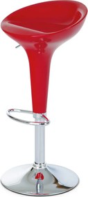 Autronic Barová židle AUB-9002 RED, plast/chrom, červená