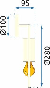 Toolight, nástěnné svítidlo APP922-1W, zlatá, OSW-09563