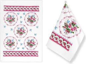 Bellatex Kuchyňské utěrky - sada 2 kusů Růžová,Modrá 40x60 cm