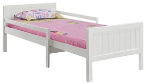 Jednolůžková postel 90 cm Elunna (bílá) (s roštem). 1016543