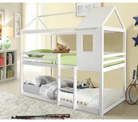 Montessori patrová postel, bílá, 90x200, Tempo Kondela ATRISA