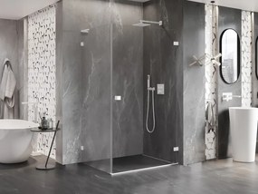 Mexen Lunar-B L pravý výklopný sprchový kout 100 x 80 cm, čiré sklo, bílá, 832L-100-080-20-00-P