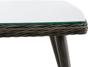 Stůl Ameland kulatý ratan 35 cm – šedá-meliert