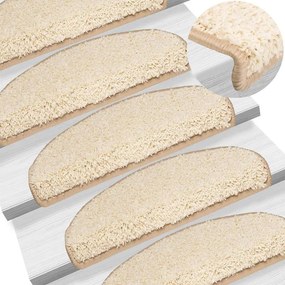 Schodové rohože 30 ks 65 x 21 x 4 cm krémové, půlkulaté, velké 3365816