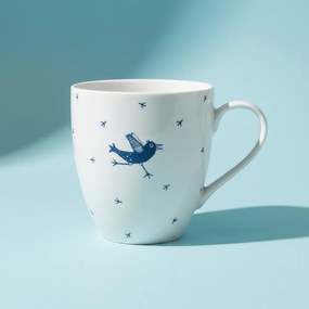 Porcelánový hrnek Běžící ptáček, 670 ml – s českým autorským designem