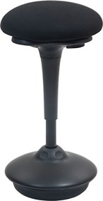 HOMCOM Stojící stolička, ergonomická stolička, výškově nastavitelná 70-90 cm, 360° otáčecí sedadlo, široká základna s protiskluzovými podložkami a pol