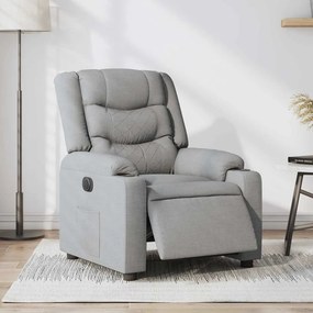 Elektrické polohovací křeslo světle šedé textil 3206567