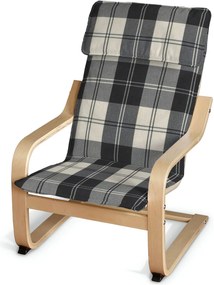 Sedák na dětské křeslo IKEA Poäng barva černá látka pletený vzor, vzorované