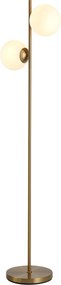 HOMCOM stojací lampa 2-dílná se skleněným stínidlem, ocel a sklo, výška 165 cm, zlatá a bílá, moderní design do obývacího pokoje