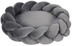 PawHut pohovka pro psy pratelná v pračce včetně polštáře kulatý pelíšek pro kočky 55 cm x 55 cm x 14 cm pro malé psy sametová na dotek šedá | Aosom.de