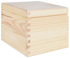Dřevěná krabička s víkem - 16 x 16 x 10,5 cm, přírodní