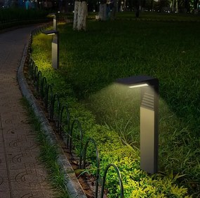 Solární LED zahradní lampa na zahradní sloup se senzorem soumraku