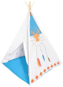 EcoToys Dětský indiánský stan Teepee - bílo-modrý, 8177