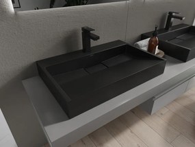 Mexen Ava, umyvadlo na desku z konglomerátu 1/O 70 x 46 cm, černá matná, 23017071