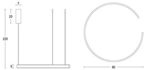 Zambelis 2013 - LED Stmívatelný lustr na lanku LED/40W/230V hnědá