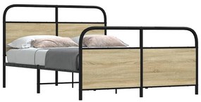 Kovový rám postele bez matrace dub sonoma 137x190 cm 3318647