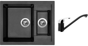 Set Sinks CRYSTAL 615.1 Metalblack + baterie Sinks PRONTO Metalblack